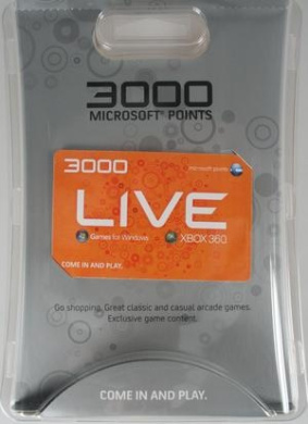 Xbox 360 Genuine Live 3000 Microsoft Points Card, Microsoft - Shop ...