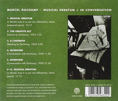 MUSICAL ERRATUM / IN CONVERSATION, Duchamp Marcel (Recorded By) - Shop ...