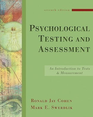 Psychological Testing and Assessment, Ronald Jay Cohen Mark E Swerdlik ...