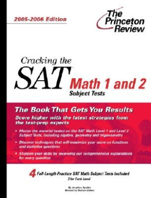 Cracking the SAT Math 1 and 2 Subject Tests, Princeton Review Princeton ...