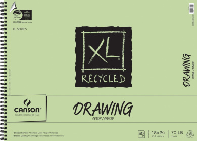 Canson XL Recycled Drawing Sheet Pad, Wire-Bound, Acid-Free Smooth ...
